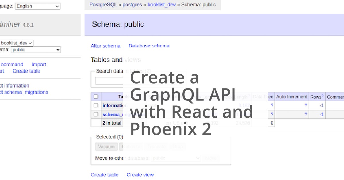 React Jobs on LinkedIn: Create a GraphQL API with React and Phoenix 2 React Jobs on LinkedIn: Create a GraphQL API with React and Phoenix 2
