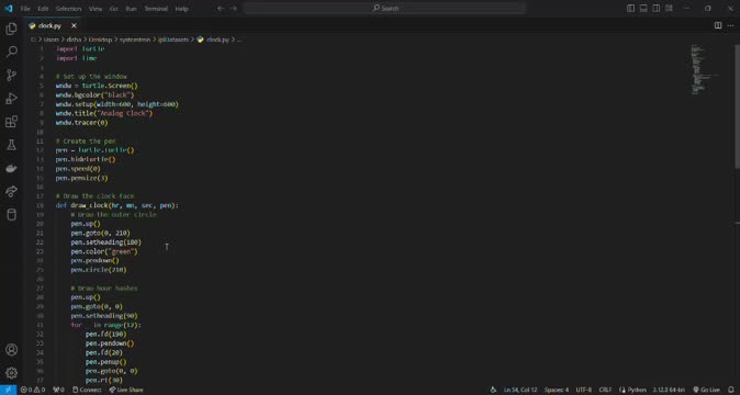 Disha Shetty on LinkedIn: #python #analogclock Disha Shetty on LinkedIn: #python #analogclock