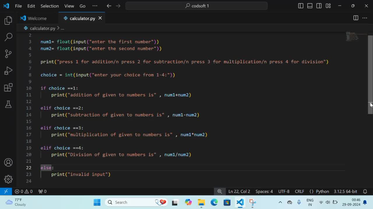 Mohd Inzemam on LinkedIn: #codsoft #python #calculator #coding # ... Mohd Inzemam on LinkedIn: #codsoft #python #calculator #coding # ...