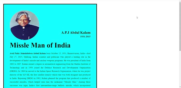 #html #css #tribute #apjabdulkalam | Khushi Yadav #html #css #tribute #apjabdulkalam | Khushi Yadav