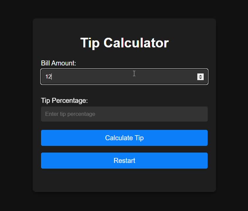 Rohit Gupta on LinkedIn: #javascript #tipcalculator #webdevelopment # ... Rohit Gupta on LinkedIn: #javascript #tipcalculator #webdevelopment # ...