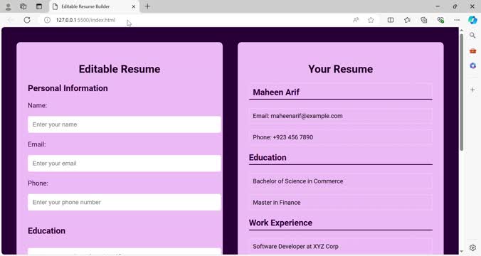 Maheen Arif on LinkedIn: #ai #html #css #javacript #resume #editable #zoom Maheen Arif on LinkedIn: #ai #html #css #javacript #resume #editable #zoom