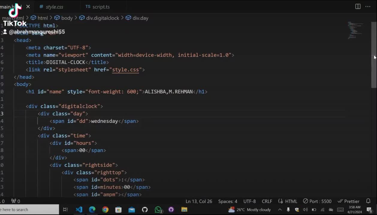 html css JavaScript and typescript ๐my digital watch ๐๐๐๐Zia Khan ... html css JavaScript and typescript ๐my digital watch ๐๐๐๐Zia Khan ...