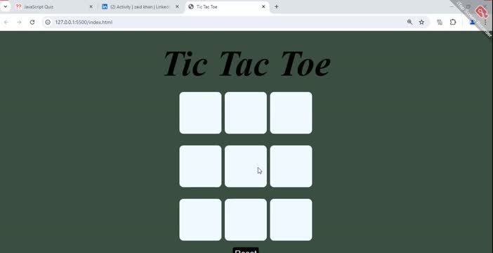 My Tic-Tac-Toe game with HTML, CSS, and JavaScript | zaid khan posted ... My Tic-Tac-Toe game with HTML, CSS, and JavaScript | zaid khan posted ...
