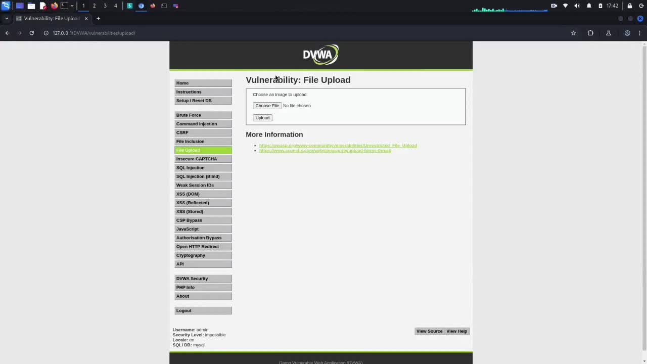 #cybersecurity #dvwa #websecurity #learningbydoing #ethicalhacking ... #cybersecurity #dvwa #websecurity #learningbydoing #ethicalhacking ...