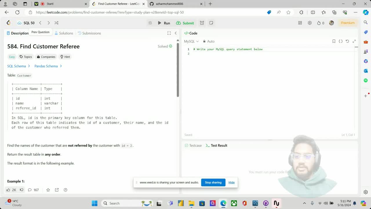 Day 2 of LeetCode challenge: SQL skills | Mohammed Azhar posted on the ... Day 2 of LeetCode challenge: SQL skills | Mohammed Azhar posted on the ...