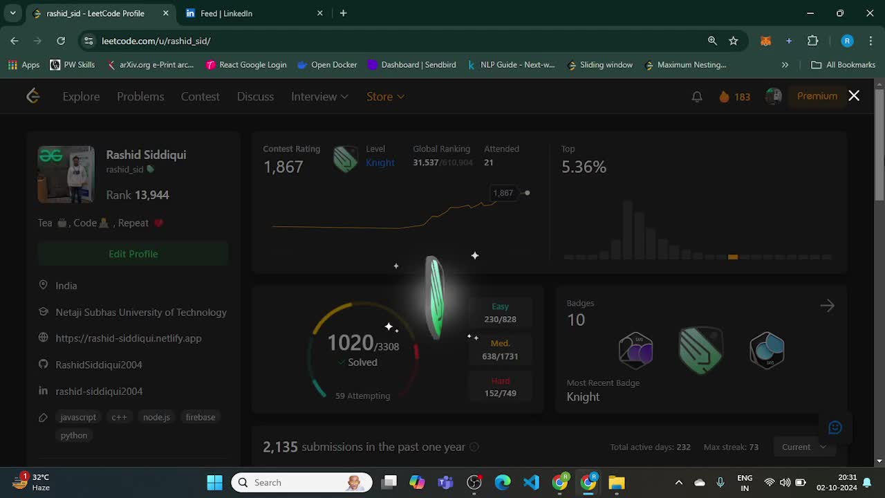 Rashid Siddiqui on LinkedIn: #leetcode #competitiveprogramming #dsa # ... Rashid Siddiqui on LinkedIn: #leetcode #competitiveprogramming #dsa # ...
