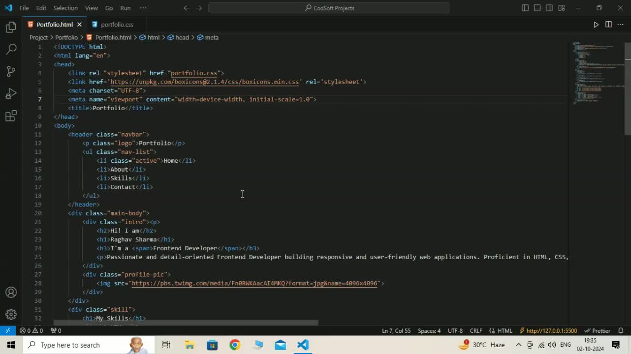 Raghav Sharma on LinkedIn: Created a Personal Portfolio using Html and ... Raghav Sharma on LinkedIn: Created a Personal Portfolio using Html and ...