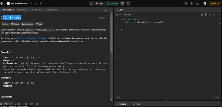 Arun Datt Kaushik on LinkedIn: #leetcode #java #hindex #codinginterview ... Arun Datt Kaushik on LinkedIn: #leetcode #java #hindex #codinginterview ...