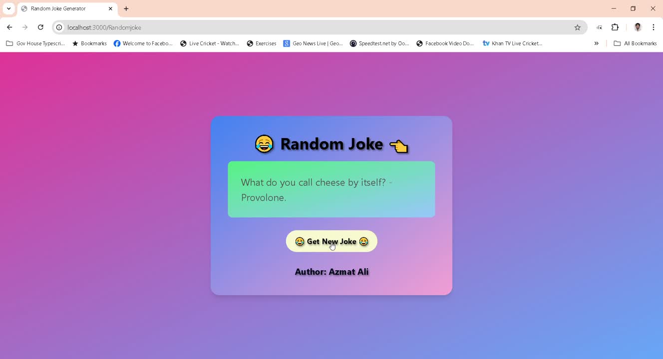 Azmat Ali Akbar on LinkedIn: NextJs Project: 7 Random Joke All is HTML ... Azmat Ali Akbar on LinkedIn: NextJs Project: 7 Random Joke All is HTML ...