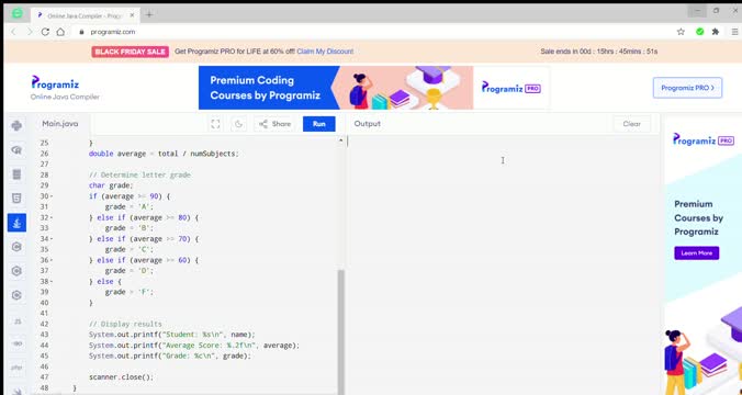 Sahil Kumar Yadav on LinkedIn: task 3 =student grade by java CodSoft Sahil Kumar Yadav on LinkedIn: task 3 =student grade by java CodSoft