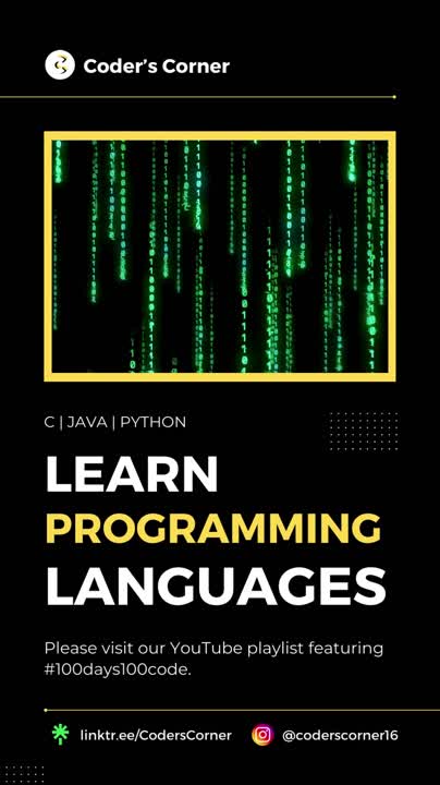 CodersCorner on LinkedIn: #codingtutorial #cprogramming #java #python # ... CodersCorner on LinkedIn: #codingtutorial #cprogramming #java #python # ...