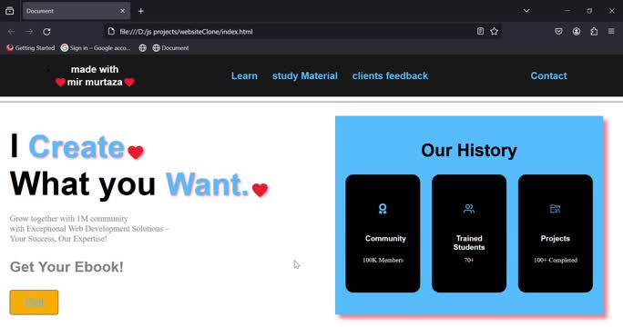 Building a website clone using HTML, CSS, and JavaScript | Mir Murtaza ... Building a website clone using HTML, CSS, and JavaScript | Mir Murtaza ...