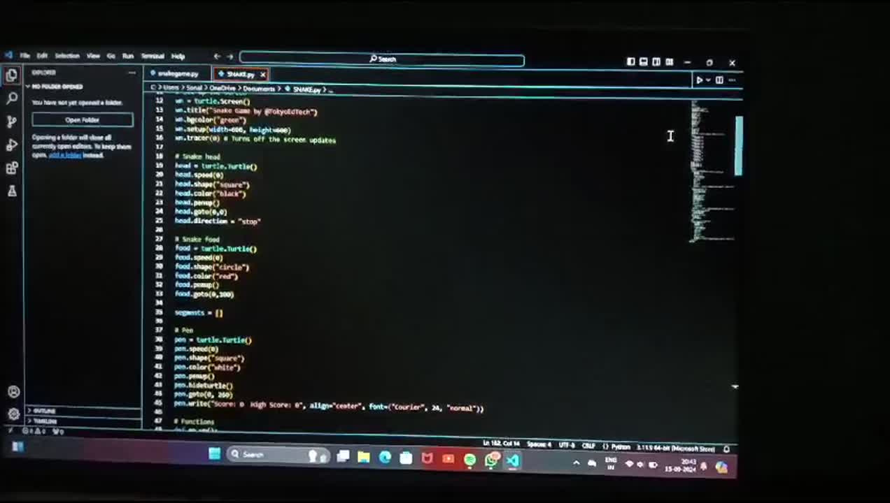 SAKSHI SHIMPI on LinkedIn: #snakegame #pythonprogramming #internpe SAKSHI SHIMPI on LinkedIn: #snakegame #pythonprogramming #internpe