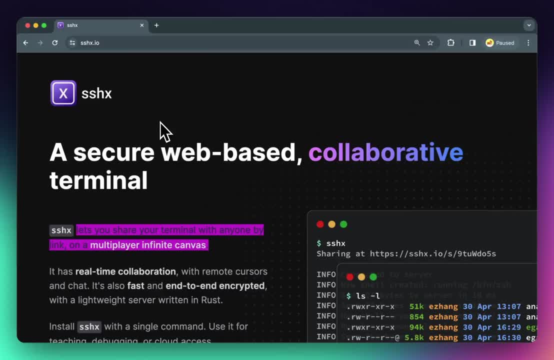 Arbaoui Mehdi on LinkedIn: Using `sshx` from your terminal to share it ... Arbaoui Mehdi on LinkedIn: Using `sshx` from your terminal to share it ...