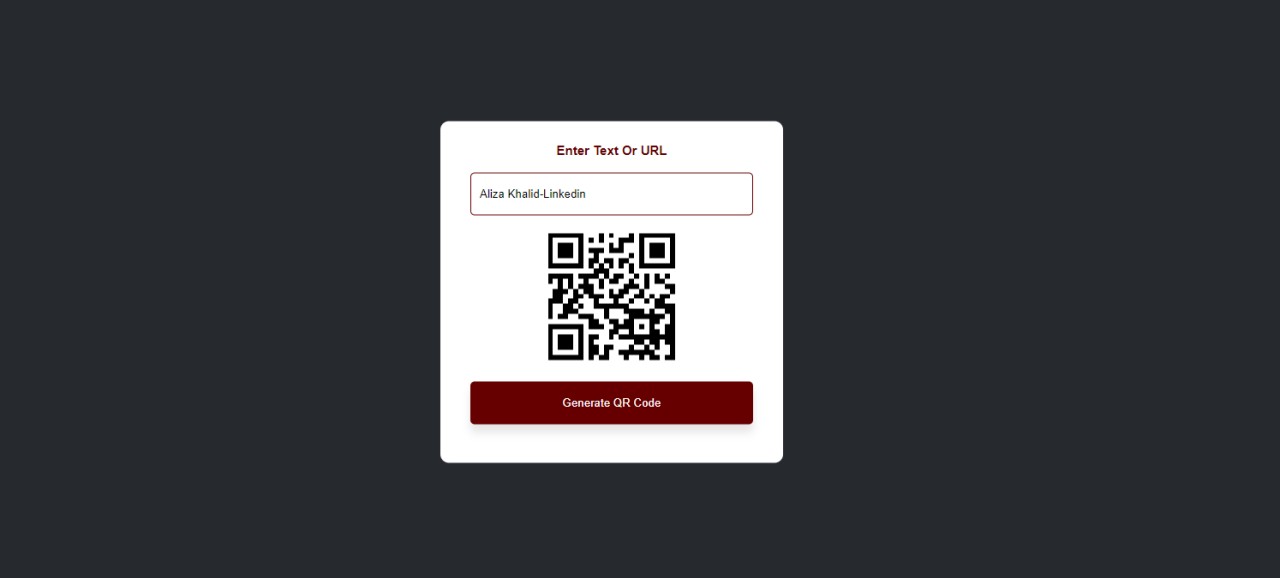 Aliza Khalid on LinkedIn: #html #css #javascript #qrcodegenerator # ... Aliza Khalid on LinkedIn: #html #css #javascript #qrcodegenerator # ...