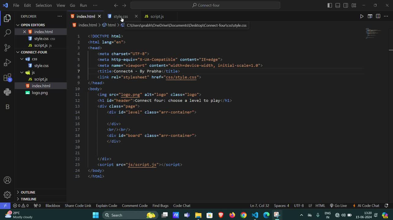 Routhu Prabhakar on LinkedIn: Completed Task-4(connect-4 game) using ... Routhu Prabhakar on LinkedIn: Completed Task-4(connect-4 game) using ...