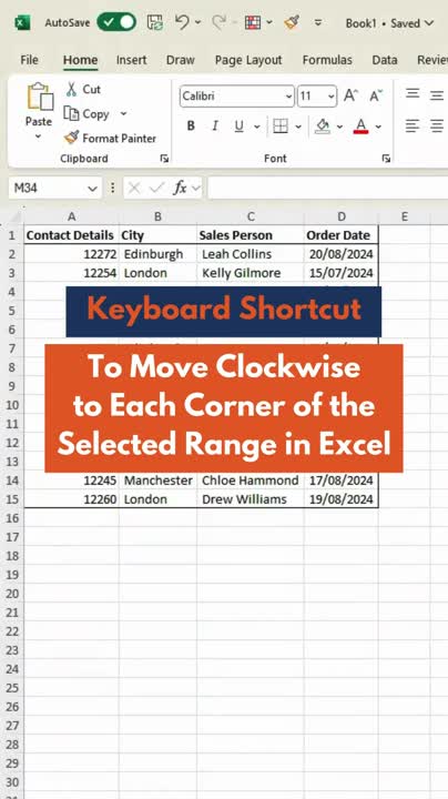 Quickly navigate around the corners of a selected range in Excel ... Quickly navigate around the corners of a selected range in Excel ...