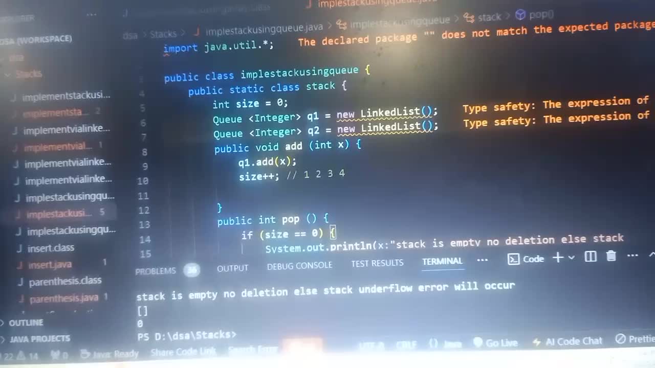 Abdul Mohaimin on LinkedIn: implementing stack using queue.. Abdul Mohaimin on LinkedIn: implementing stack using queue..