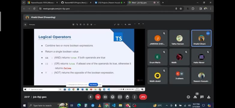 Taught TypeScript logical operators at Naeem CodeHub | Khalid Ghani ... Taught TypeScript logical operators at Naeem CodeHub | Khalid Ghani ...