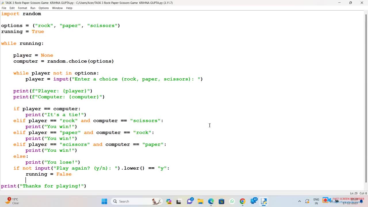 Krishna Gupta on LinkedIn: #pythonprogramming #codsoft # ... Krishna Gupta on LinkedIn: #pythonprogramming #codsoft # ...