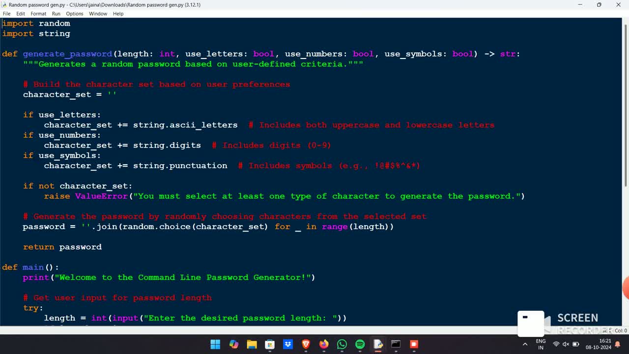 Aastha Jain on LinkedIn: Command-line password generator in Python that ... Aastha Jain on LinkedIn: Command-line password generator in Python that ...