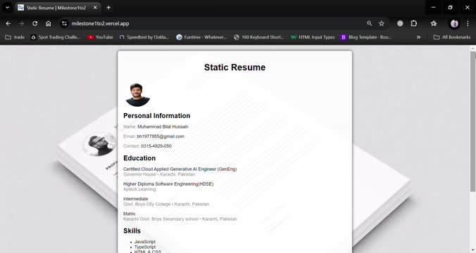 Bilal Hussain on LinkedIn: #html #css #typescript #resumebuilder # ... Bilal Hussain on LinkedIn: #html #css #typescript #resumebuilder # ...