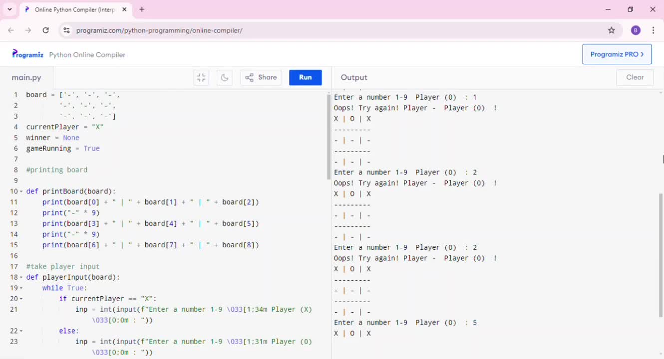 Barani M S on LinkedIn: #python #coding #programming #tictactoe # ... Barani M S on LinkedIn: #python #coding #programming #tictactoe # ...