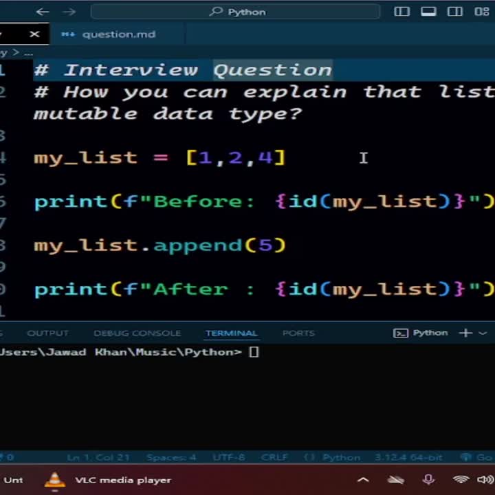 Jawad Khan on LinkedIn: Python Interview Question Mutable in Python ... Jawad Khan on LinkedIn: Python Interview Question Mutable in Python ...