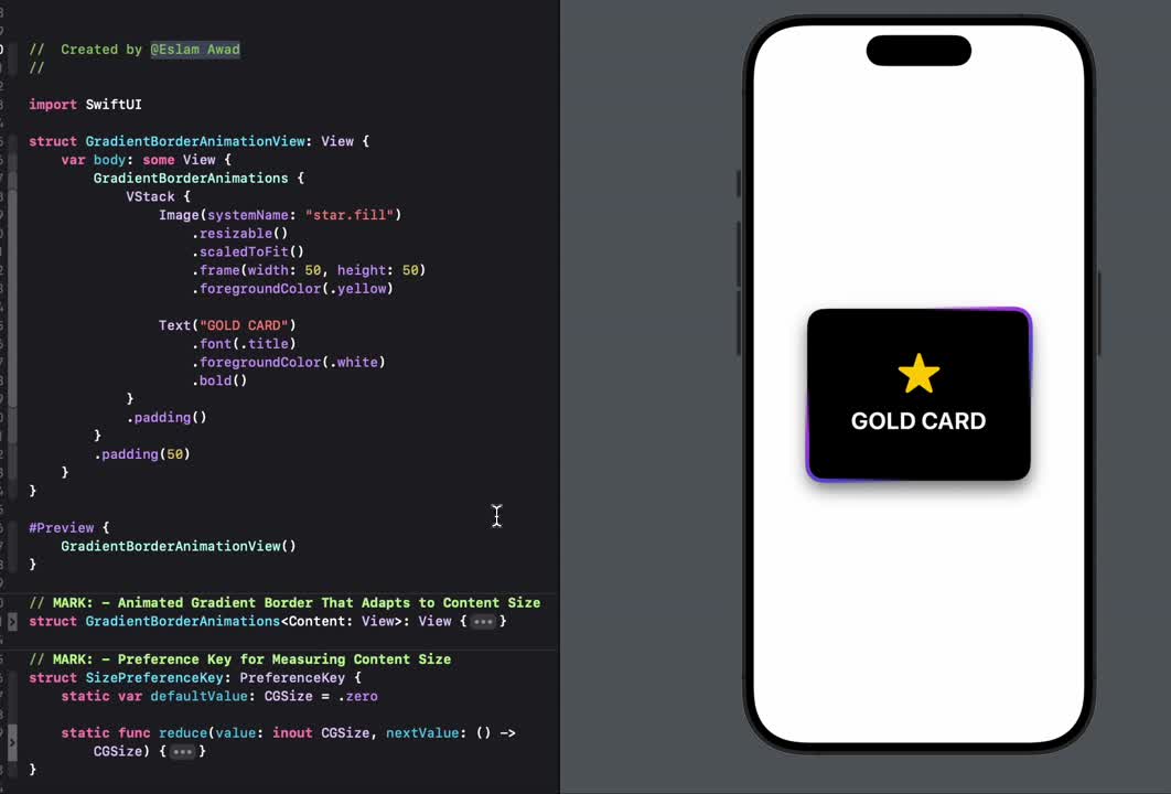 #swiftui #ios #generic #gradient #xcode #animation | Eslam Awad #swiftui #ios #generic #gradient #xcode #animation | Eslam Awad