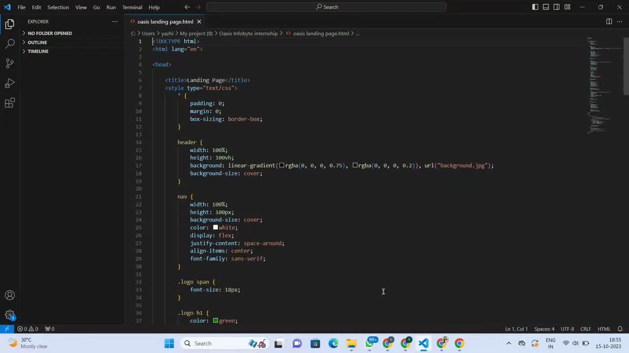 Yazhini G on LinkedIn: #internship #webdevelopment #oasisinfobyte Yazhini G on LinkedIn: #internship #webdevelopment #oasisinfobyte