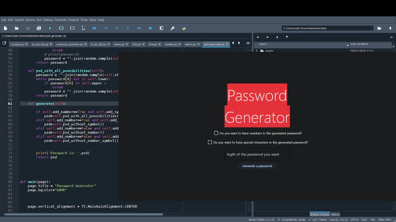 How I built a password generator program for TechnoHacks | Mohamed Reda ... How I built a password generator program for TechnoHacks | Mohamed Reda ...