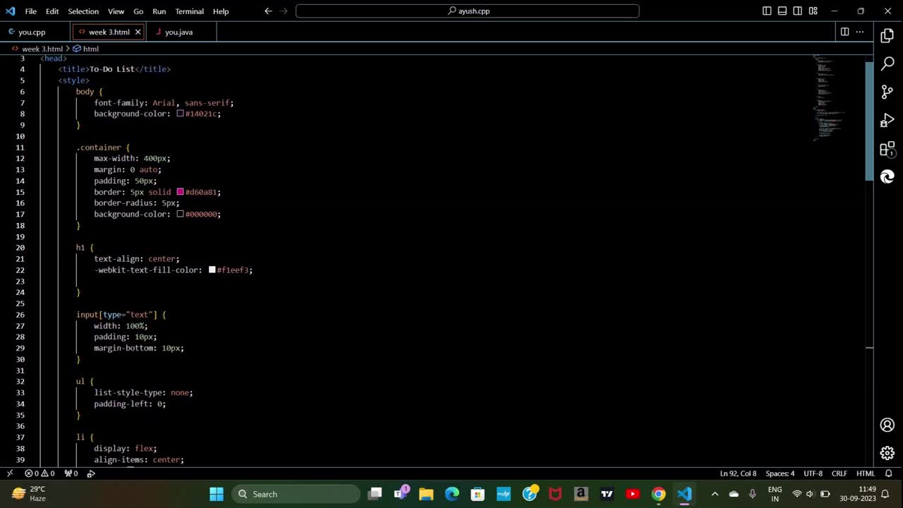 Create a To-Do List using HTML, CSS, and JavaScriptš„ InternPe | Ayush Bokde Create a To-Do List using HTML, CSS, and JavaScriptš„ InternPe | Ayush Bokde