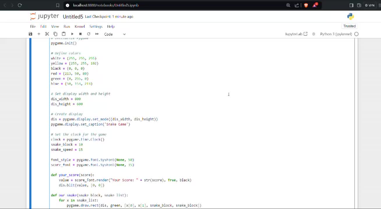 ISHANT SINGH on LinkedIn: #coding #programming #snakegame #internpe ISHANT SINGH on LinkedIn: #coding #programming #snakegame #internpe