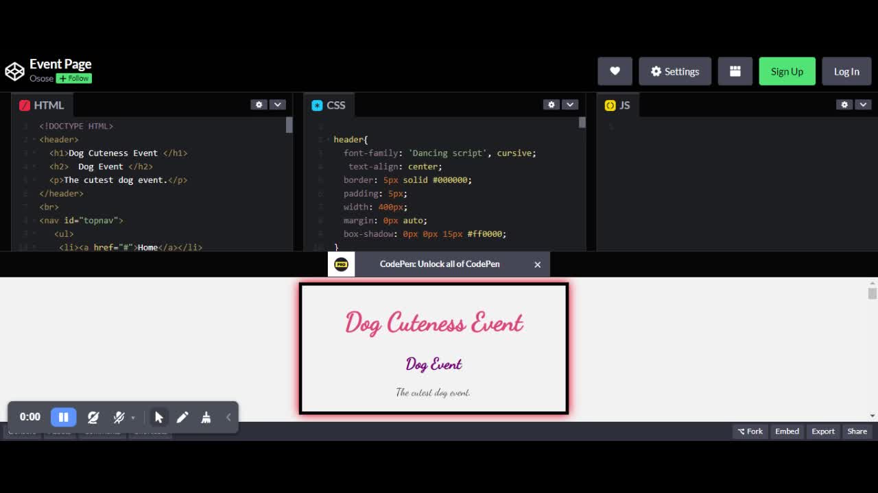 Osose Oluwadamilola Lucky-Audu on LinkedIn: EVENT PAGE USING HTML & CSS ... Osose Oluwadamilola Lucky-Audu on LinkedIn: EVENT PAGE USING HTML & CSS ...
