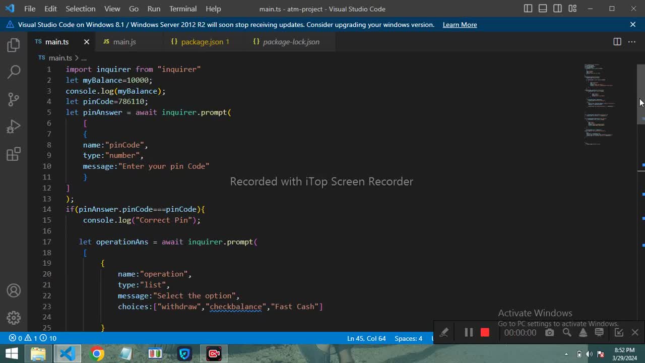 New project: ATM built using JavaScript, Node.js, and Inquirer ... New project: ATM built using JavaScript, Node.js, and Inquirer ...