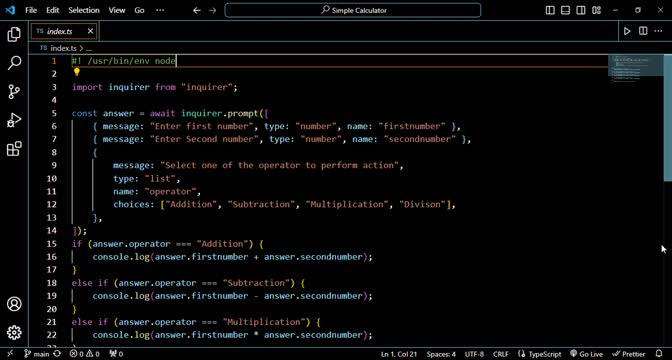 #codingjourney #typescript #inquirer #commandlinecalculator… | Muhammad ... #codingjourney #typescript #inquirer #commandlinecalculator… | Muhammad ...