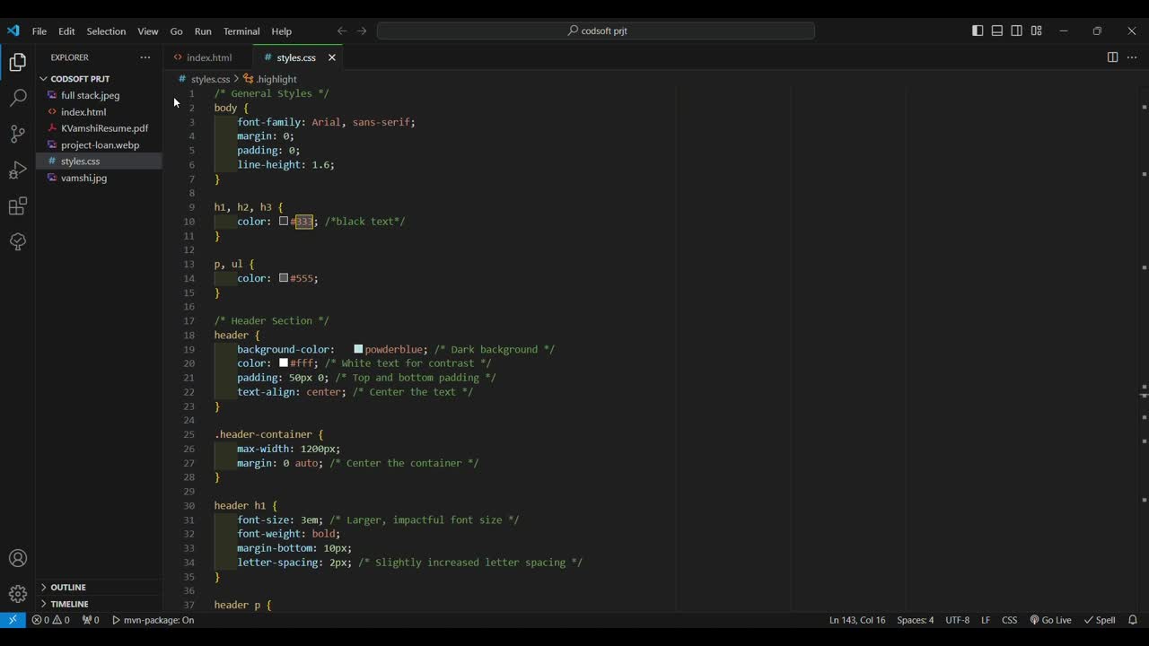 K Vamshi on LinkedIn: #codsoft #webdevelopment #html #css #portfolioproject K Vamshi on LinkedIn: #codsoft #webdevelopment #html #css #portfolioproject