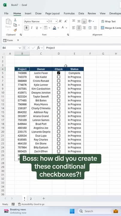 How to create conditional checkboxes in Excel | Emma Chieppor (Excel ... How to create conditional checkboxes in Excel | Emma Chieppor (Excel ...