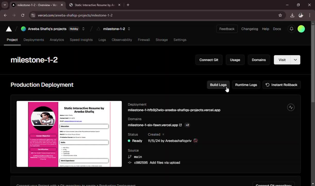 Hackathonπ milestone#1-2 Static Resume Builder, Success fully deploy on ... Hackathonπ milestone#1-2 Static Resume Builder, Success fully deploy on ...