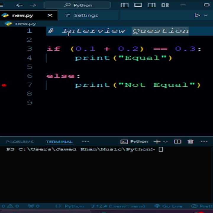 Jawad Khan on LinkedIn: *Python Interview Question* *Why 0.1 + 0.2 is ... Jawad Khan on LinkedIn: *Python Interview Question* *Why 0.1 + 0.2 is ...