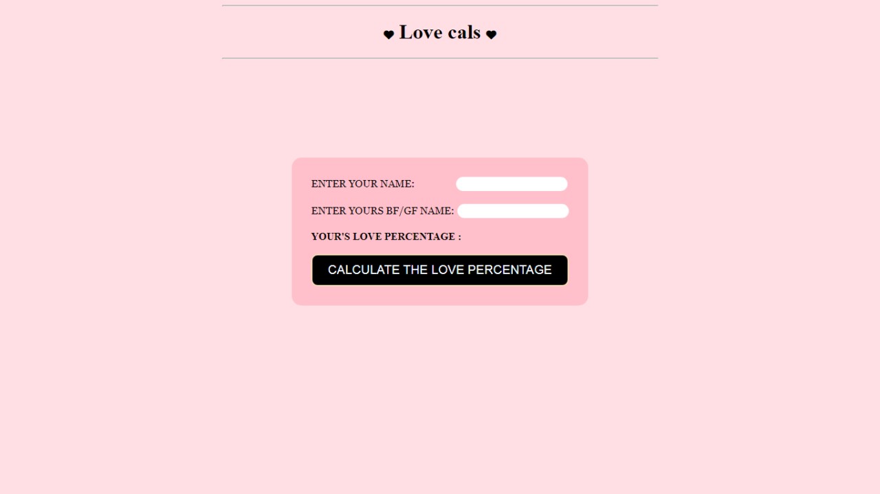 How I created the Love Percentage Calculator | Sudarsan kumar posted on ... How I created the Love Percentage Calculator | Sudarsan kumar posted on ...