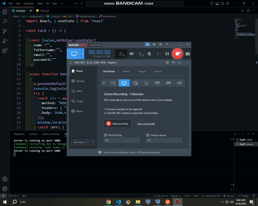 Hamza Asghar on LinkedIn: Full stack form in React.js 😊 Hamza Asghar on LinkedIn: Full stack form in React.js 😊