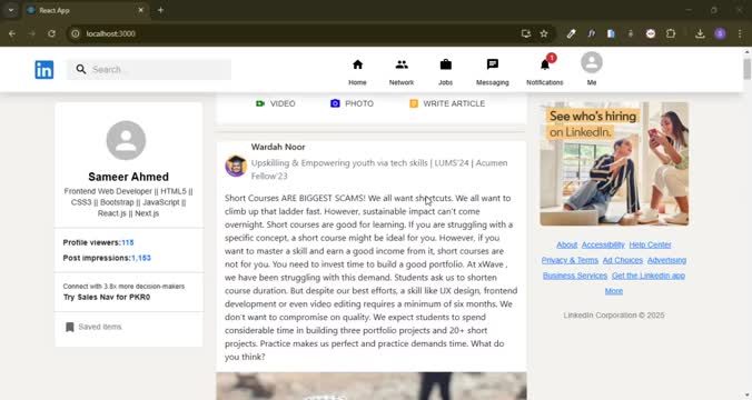 Sameer Ahmed on LinkedIn: #reactjs #redux #mui #bootstrap # ... Sameer Ahmed on LinkedIn: #reactjs #redux #mui #bootstrap # ...