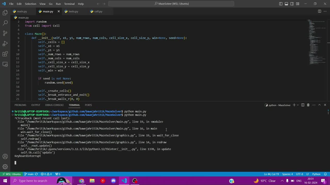 Hritik Baweja on LinkedIn: #python #tkinter #oop #algorithm #mazesolver ... Hritik Baweja on LinkedIn: #python #tkinter #oop #algorithm #mazesolver ...