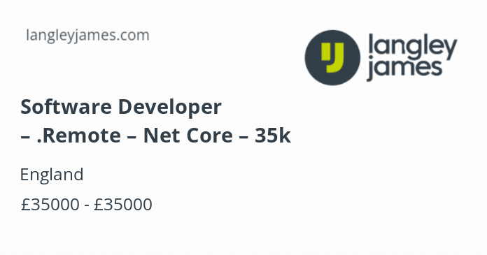 James Toovey FIRP, CIPD on LinkedIn: Software Developer - .Remote - Net ... James Toovey FIRP, CIPD on LinkedIn: Software Developer - .Remote - Net ...