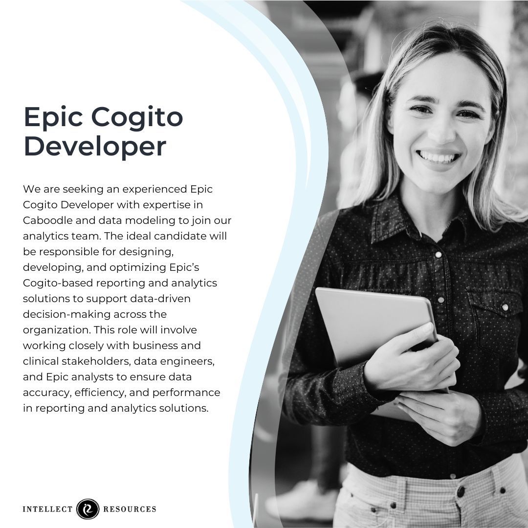 We're looking for an Epic Cogito expert to develop reports, dashboards ... We're looking for an Epic Cogito expert to develop reports, dashboards ...