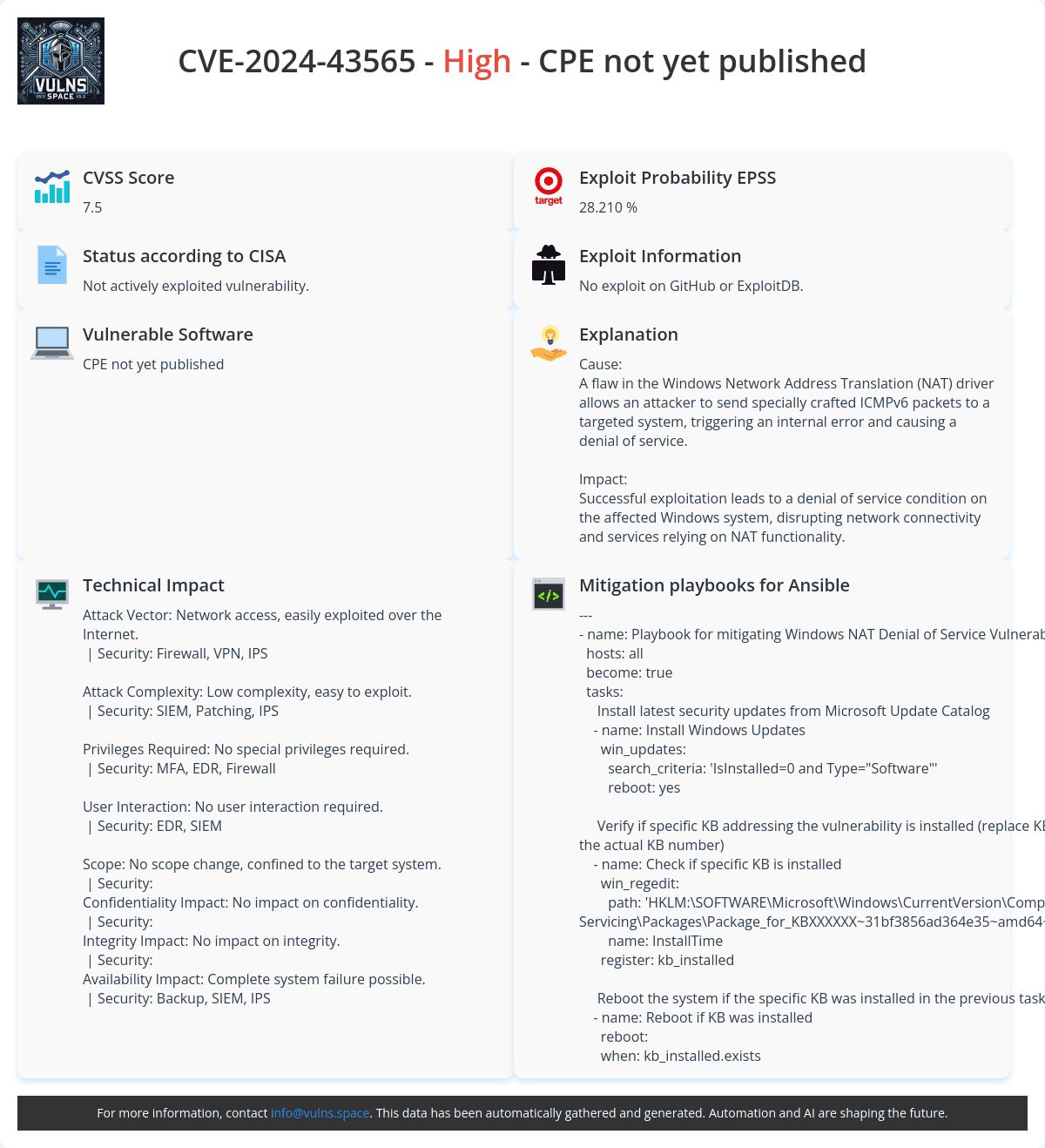 vulns.space on LinkedIn: #cve #cybersecurity #infosec #vulnerability # ... vulns.space on LinkedIn: #cve #cybersecurity #infosec #vulnerability # ...