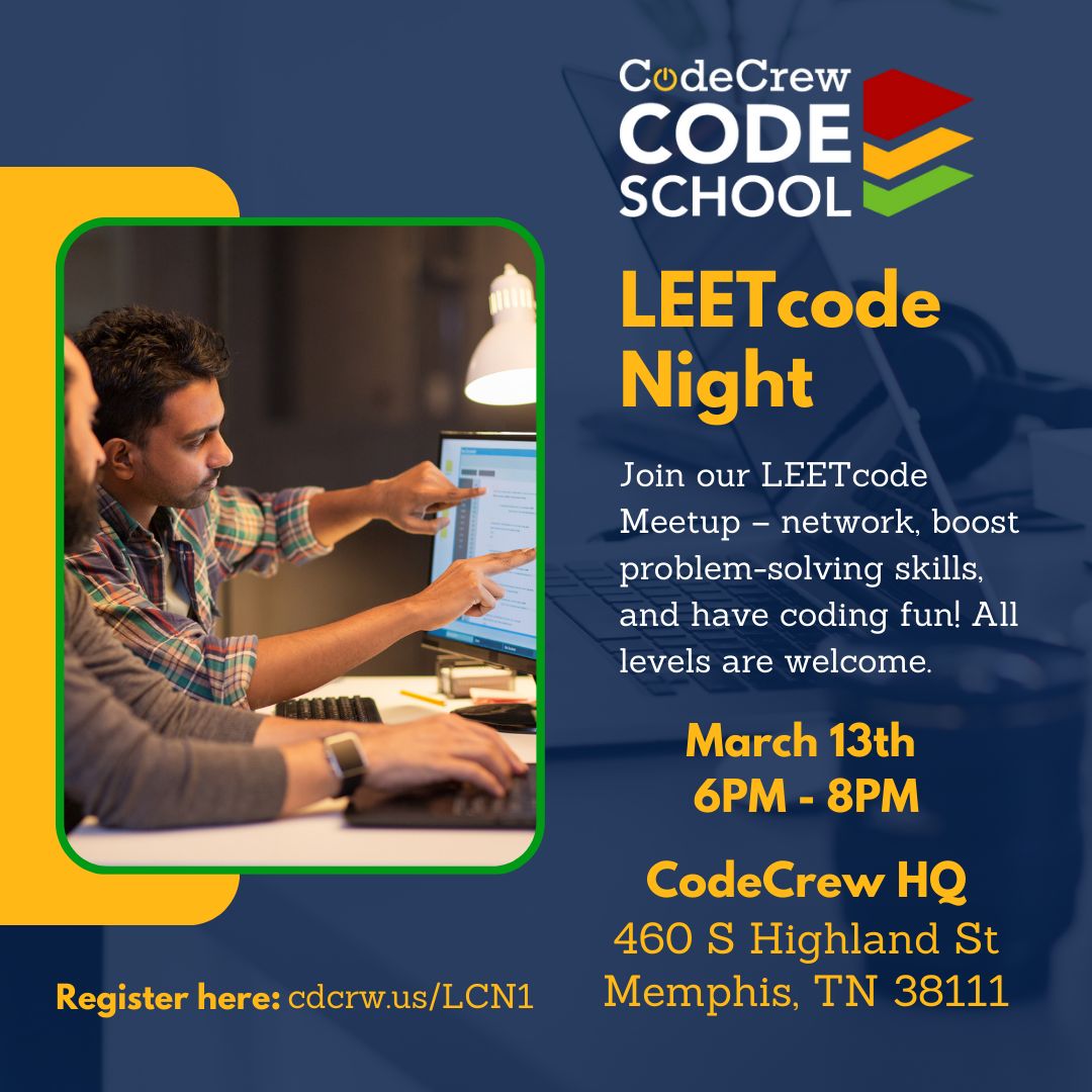 CodeCrew on LinkedIn: #leetcode #codingcommunity #codeschool CodeCrew on LinkedIn: #leetcode #codingcommunity #codeschool