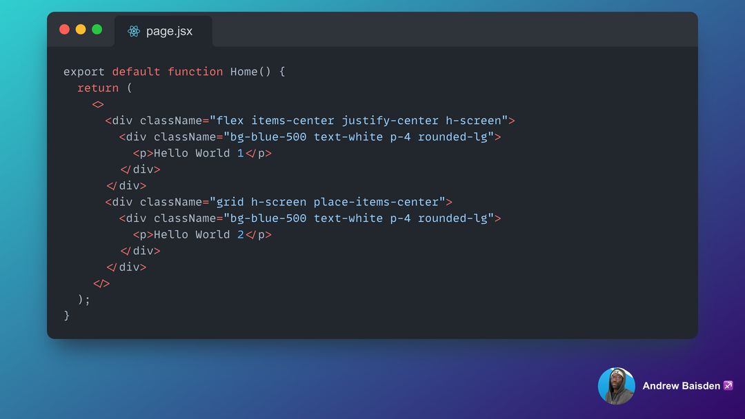 π» Andrew Baisden on LinkedIn: We can use Tailwind CSS to centre a DIV ... π» Andrew Baisden on LinkedIn: We can use Tailwind CSS to centre a DIV ...